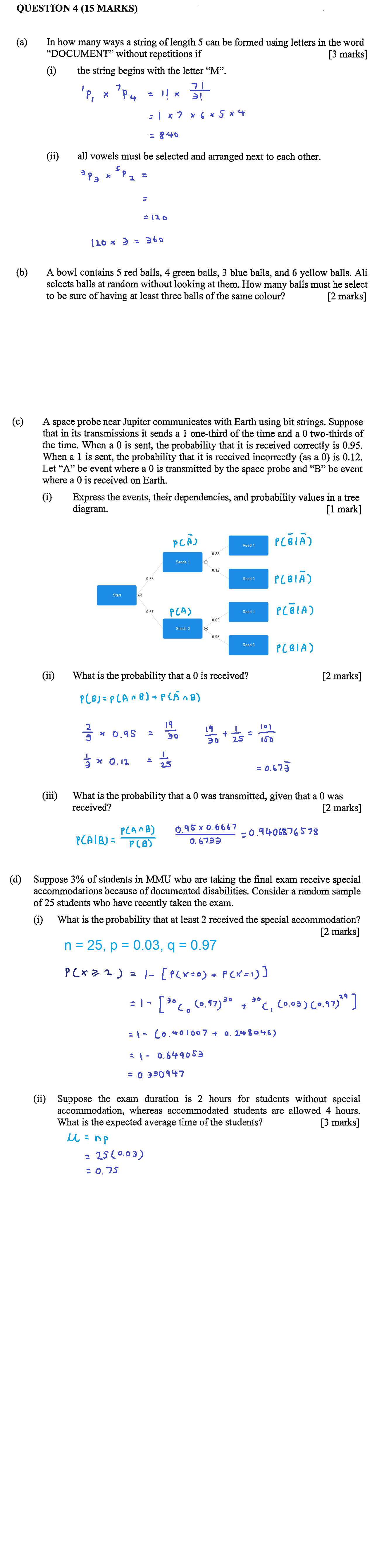 Exam questions - TMA 1201